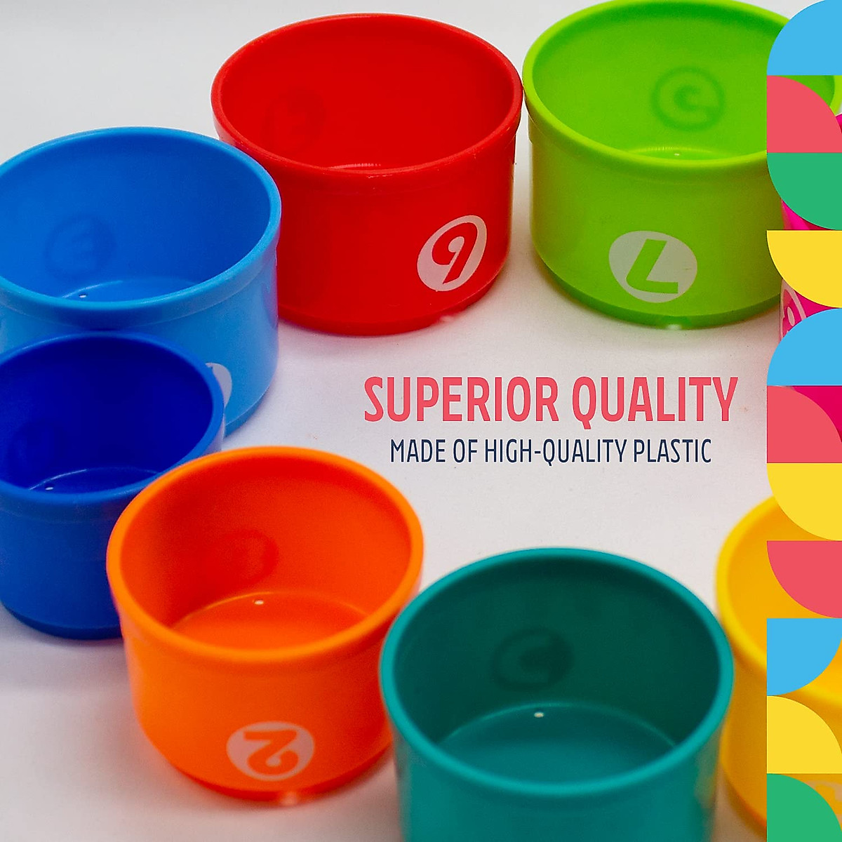 Stacking Cups Nesting and Stacking Cups Gift Colorful Educational Alphabets Numbers Building Joy Cups Toddler Fun Play Toys