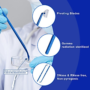 Biologix 100PCS Cell Culture Scraper, Multi-Position 18cm Handle Cell Scraper, Sterile, Individually Packaged, Polyethylene, Non-Pyrogenic