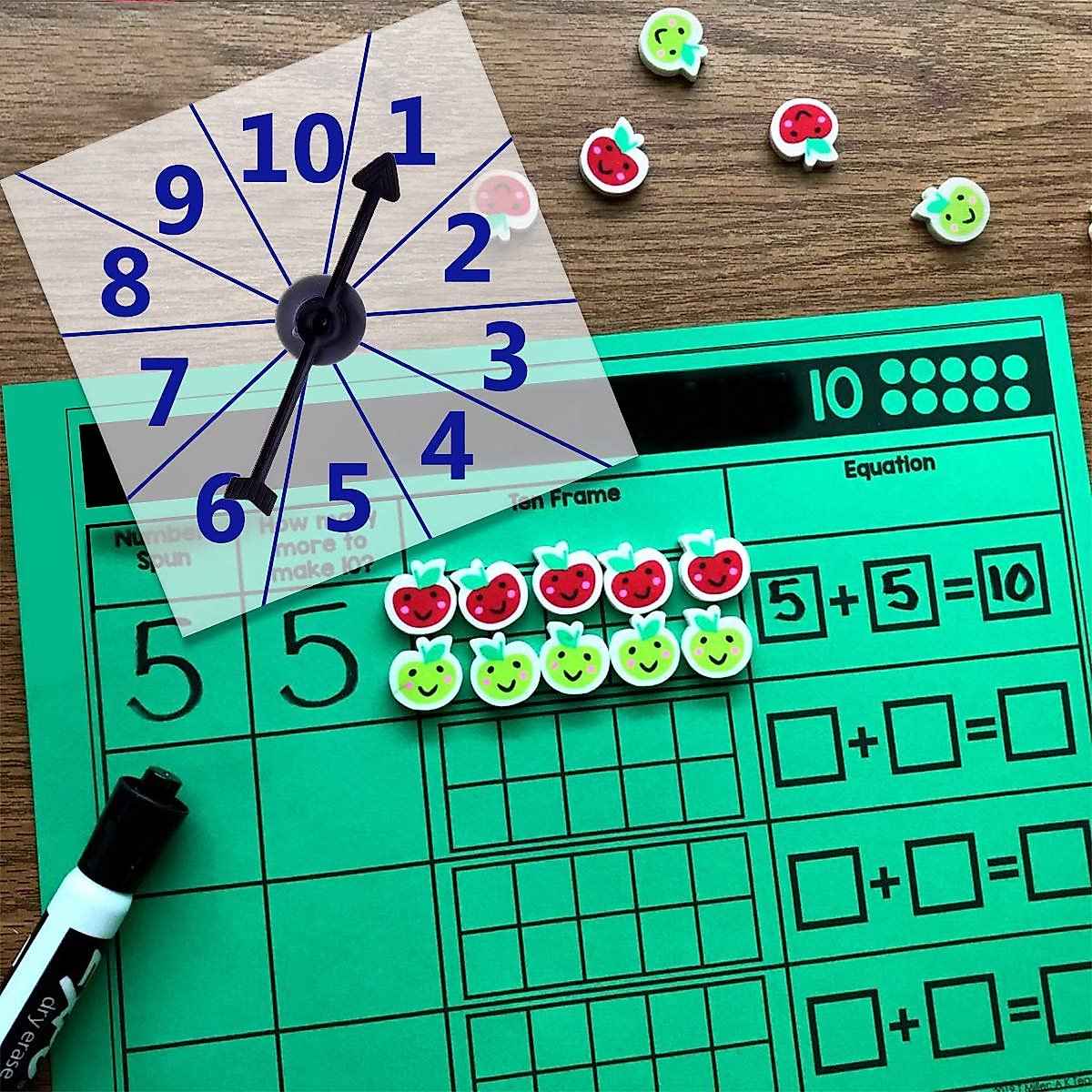Lohoee 20Pcs Transparent Spinners Math Game Spinner with Rotating Arrow for Party Games and Teaching Using