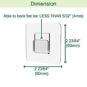 STARICH Shower Caddy Adhesive Replacement Sticker Flat Hook Adhesive Shower Caddy Hooks Flat Hook Flat Shower Caddy Hooks Transparent Strong Hook for Bathroom Shower Organizer Hanging Kitchen 6 Pack