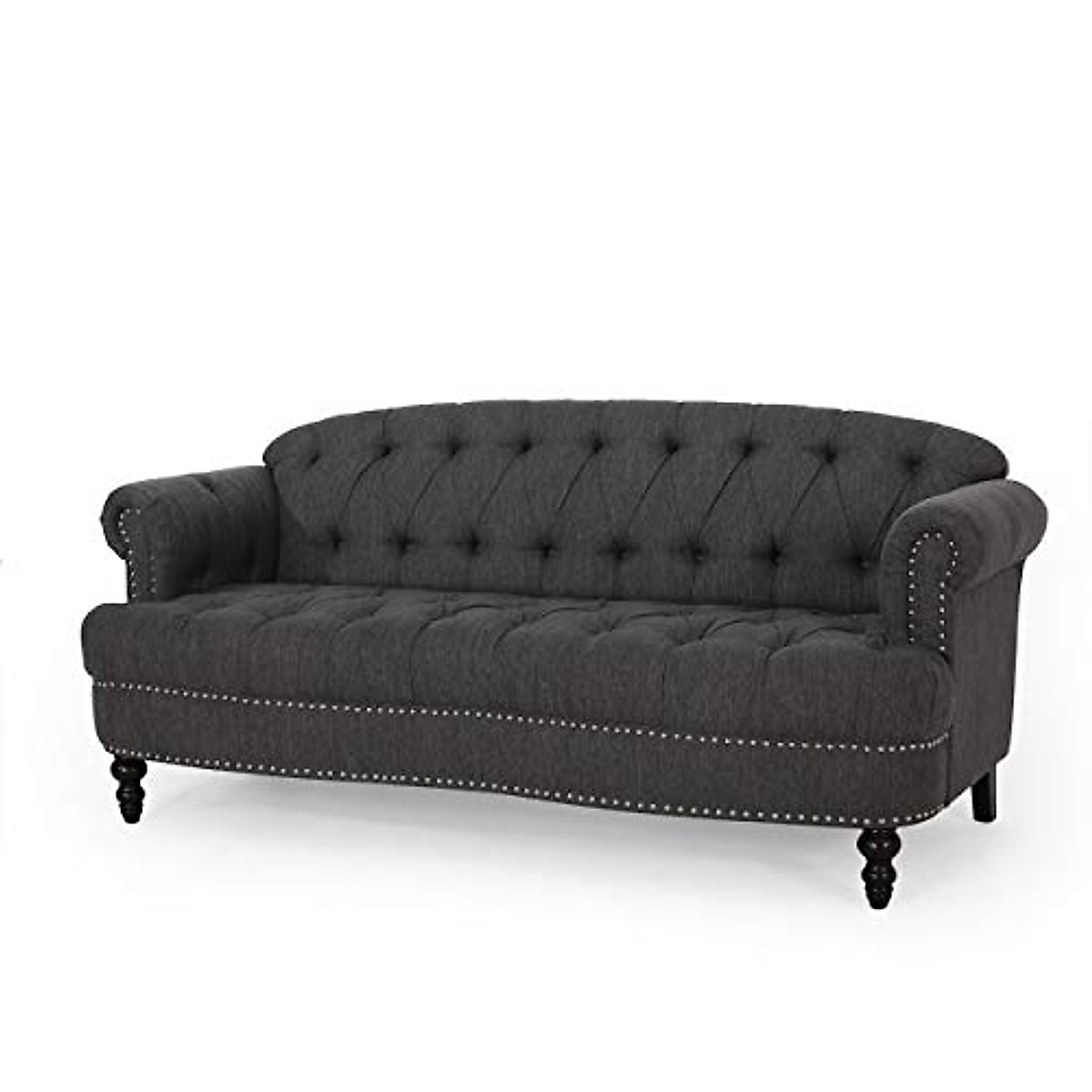 Christopher Knight Home Tracy Contemporary Deep Tufted Sofa with Nailhead Trim, Charcoal