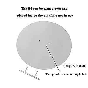 Stainless Steel Fire Pit Cover, 22 in 1.2 mm Thickness Fire Pit Burner Cover w/Handle, for Round Drop-in Fire Pit Burner Pan, Prevent Sparks, Keep Animals & Moisture Out (Round, 22 in)