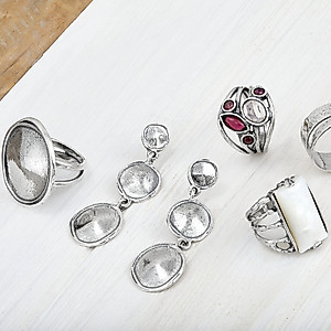 Silpada 'Red Alert' Natural Garnet, Rose Quartz, & Pink Tourmaline Ring in Sterling Silver, Size 8