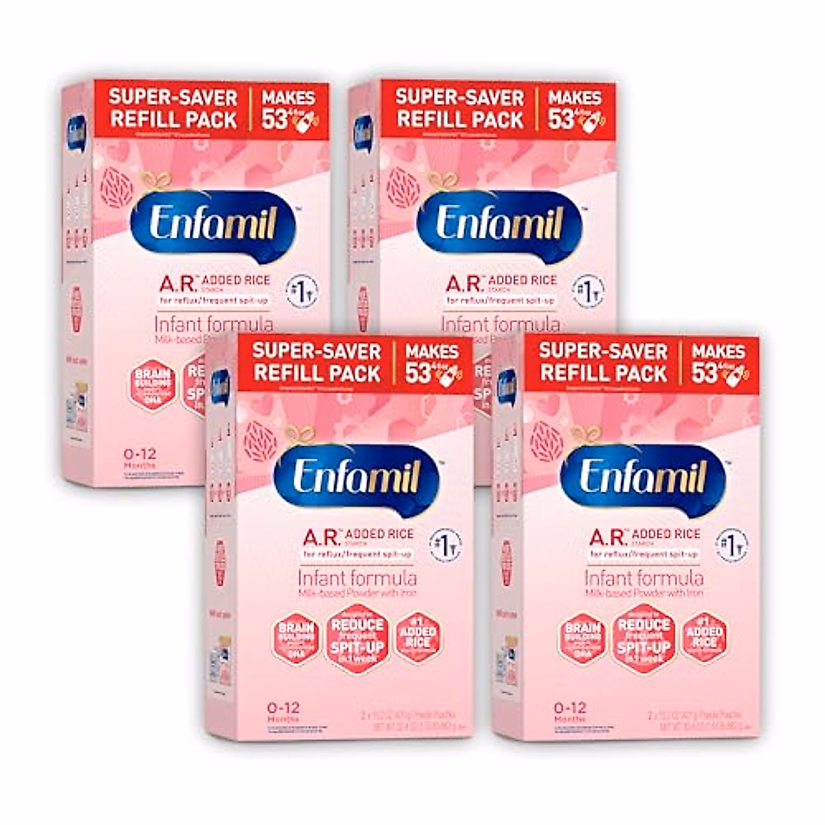 Enfamil A.R. Infant Formula, Reduces Reflux & Frequent Spit-Up, Expert Recommended DHA for Brain Development, Probiotics to Support Digestive & Immune Health, Powder Refill, 121.6 Oz