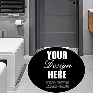 Customized Chair Mat for Carpet Personalized Add Your Own Logo Image Text Photo Area Carpet Anti Slip Washable Decorative Door Mat for Home Garden Office, Black, 47 Inches