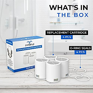 [4-Pack] ZYNAFLO Shower Filter Replacement Cartridge