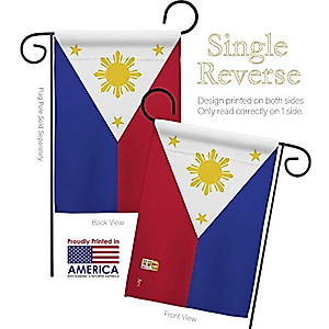 Philippines Garden Flag Set Wall Hanger Regional Nationality Nation International World Country Particular Area Small Decorative Gift Yard House Banner Made in USA 13 X 18.5
