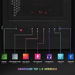 Periphio Elemental | Prebuilt Gaming PC Computer Tower | Intel Core i5-10400F | 16GB DDR4 RAM | GeForce RTX 3050 6GB Graphics | 500GB SSD + 1TB HDD | RGB | WiFi | Windows 11 (Storm)