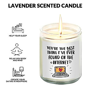 Gifts for Girlfriend,Boyfriend,Lavender Candle,Romantic Gifts,Girlfriend Gift,Anniversary Thanksgiving&Christmas Gift, Met Online Gift,Funny Gift for Her,Women,Bestie,Wife,Husband,Netizens