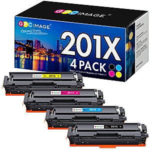 GPC Image Compatible Toner Cartridge Replacement for HP 201X CF400X 201A CF401X CF402X CF403X CF400A Compatible with Laserjet Pro MFP M277dw Toner M252dw M277n M252n MFP M277c6 Printer Tray(4-Pack)