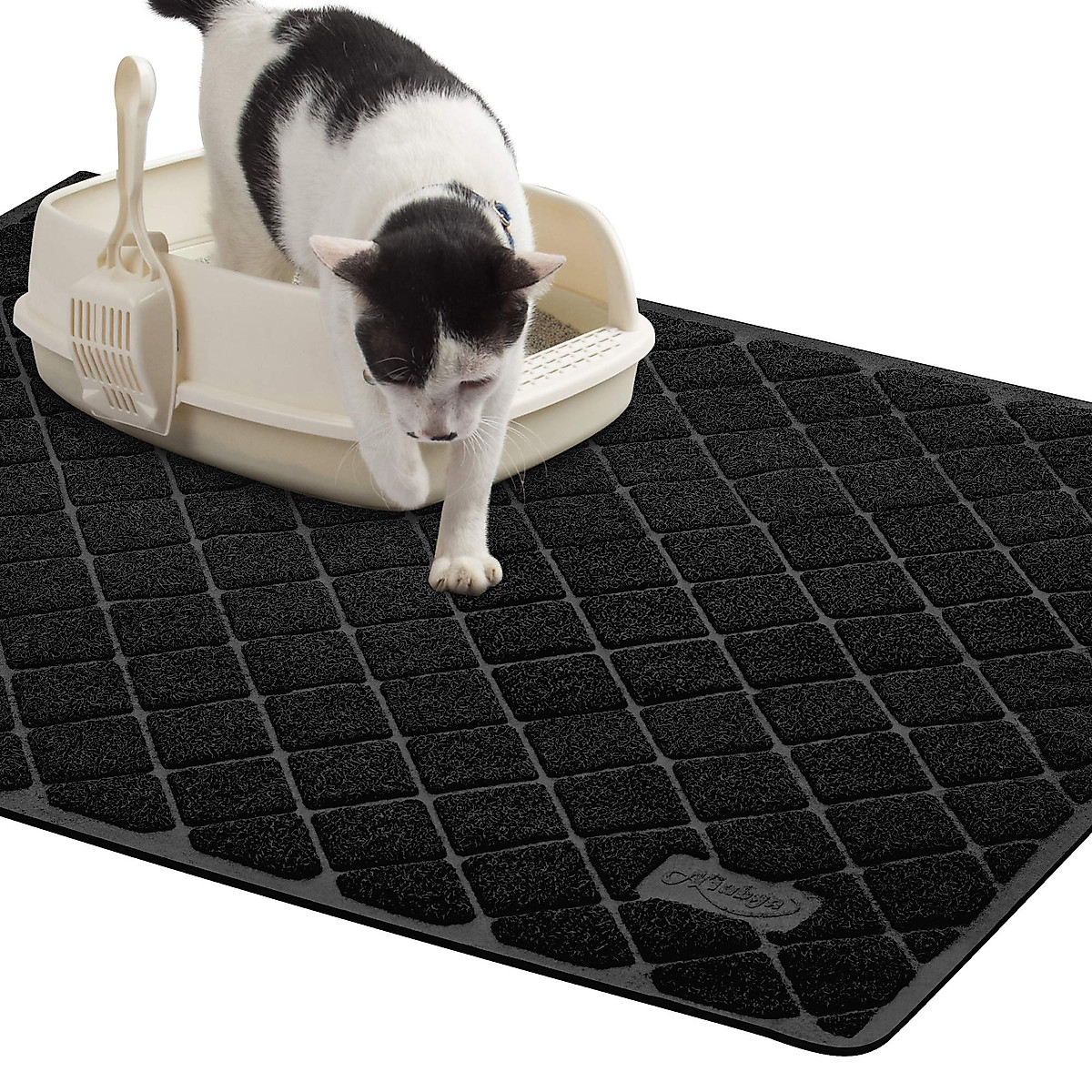 Niubya Premium Cat Litter Mat, Litter Box Mat with Non-slip and Waterproof Backing, Litter Trapping Mat Soft on Kitty Paws and Easy to Clean, Cat Mat Traps Litter from Box
