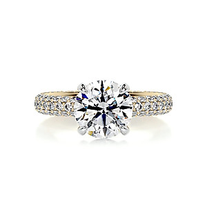 Ayafee 2.5 Carat (ctw) Round Cut Moissanite Engagement Ring for Her 925 Sterling Silver 10K 14K 18K Gold Women's Engagement Ring - 18K Gold