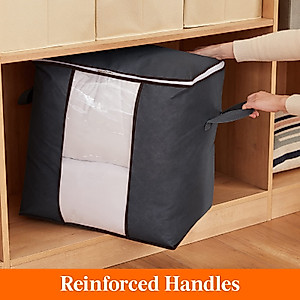 Lifewit 3 Pack 35L Clothes Storage Bag Organizer (Blue), Bundle with 3 Pack 90L Clothes Storage Bag (Grey)