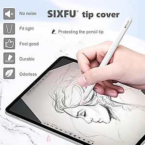 SIXFU 30 PCS Paper Feel Silence Covers for Apple Pencil Tips, Rubber Silicone Protectors for iPad Pencil 2nd Generation/1st Gen Apple iPencil Replacement Nib Case(Pink)