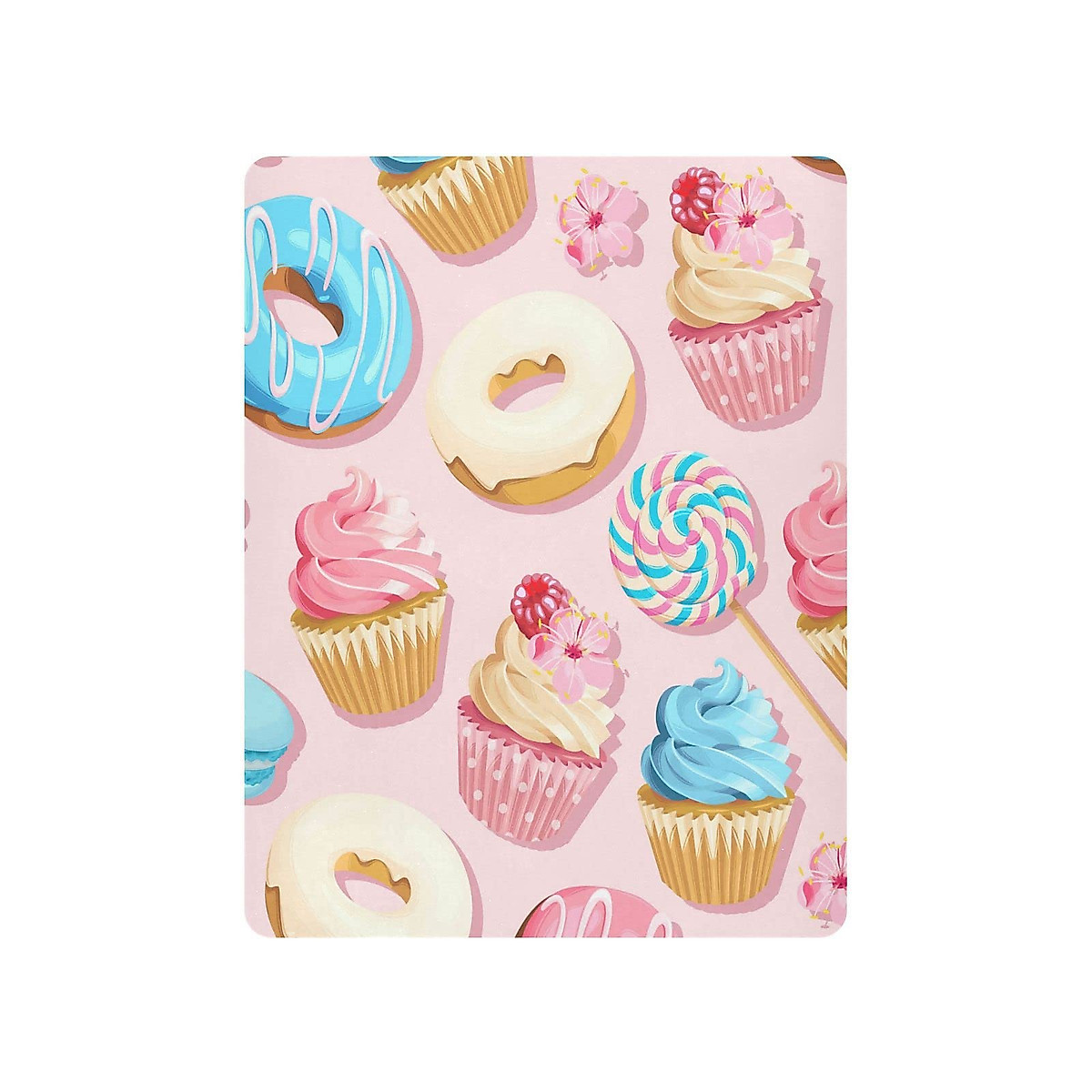 Blueangle Fitted Crib Sheet Cupcakes and Donuts Baby Sheets for Standard Crib Toddler Mattress Cover, Soft Microfiber Breathable Mattress Cover for Boys and Girls（486）