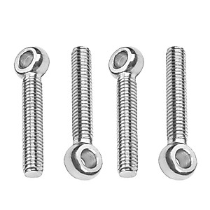 Yinpecly M6 x 35mm Machinery Shoulder Swing Lifting Eye Bolt 304 Stainless Steel Metric Thread 4pcs
