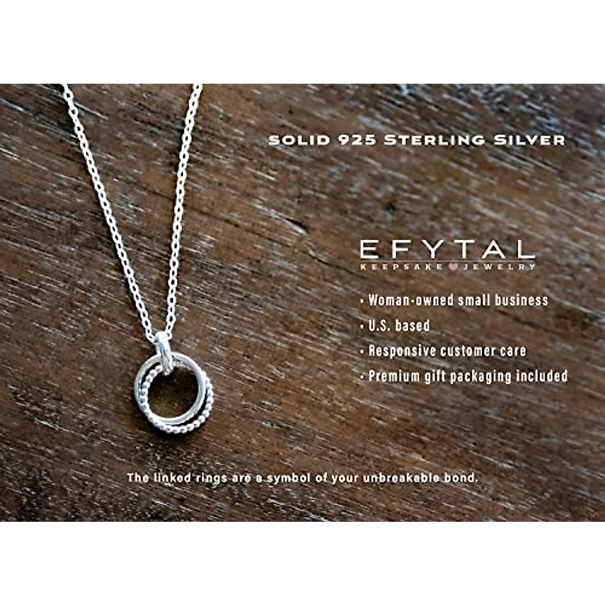 EFYTAL Friend Gifts for Women, Sterling Silver Studded Interlocking Circles Friendship Necklace, Best Friend Necklaces, Gifts for Friends Female, Bridesmaid Gift Ideas, Birthday Gifts for Women