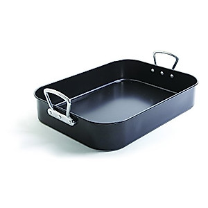 Gibson Home Broxton 2 Piece Non-Stick Turkey Roaster, Black