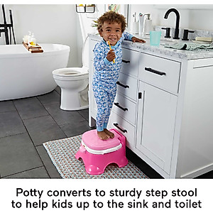 Fisher-Price 3-in-1 Unicorn Tunes Potty Training Toilet Ring and Step Stool for Toddlers
