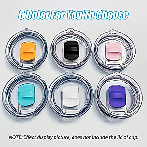 6PCS Magnetic Slider Replacement, Ospvcwk Upgrade Lid Magnetic Slider Magslider, Perfectly Compatible with YETI Magnetic Lids 10oz, 14oz, 16oz, 20oz, 26oz, 30oz (Black Orange Green Pink White Purple)
