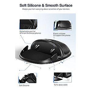 Loncaster [2 Pack] Dashboard Car Phone Holder Mount,Universal Cell Phone Automobile Cradles Stands Ultra Stable Slip Free Hands Free Car Accessories Compatible for iPhone,Most Smartphones and GPS