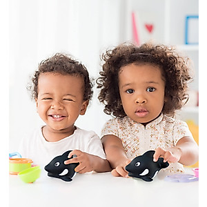 DolliBu Killer Whale Bath Buddy Squirter - Floating Orca Whale Rubber Bath Toy, Fun Water Squirting Bathtime Play for Toddlers, Cute Sea Life Animal Toy for The Bathtub, Beach & Pool for Girls & Boys