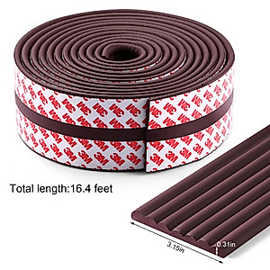 Dovesail Baby Proofing Edge Corner Protector, 16.4 ft Edge Guards Padding with 3M Adhesive, Extra-Wide Soft Rubber Foam Padding, Furniture,Sharp Edge Safety Corner Edge Bumper Guard-Brown