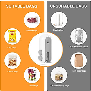 VOLTTA Mini Bag Sealer, Handheld Heat Vacuum Sealer, 2 in 1 Sealer and Cutter with Lanyard, Portable Resealer Machine for Plastic Bags Food Storage Snacks Freshness (Built-In Battery), Blue