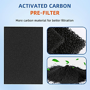 HPA200 Replacement Filters for Honeywell Air Purifier HPA200 HRF-ARVP200 Series,Compatible with HPA200, HPA201, HA202, HPA204, HPA250,HPA5200,4 True HEPA R Filter+8 Activated Carbon Pre-Filter A