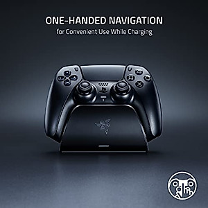 Razer Quick Charging Stand for PlayStation 5: - Curved Cradle Design - Matches PS5 DualSense Wireless Controller - One-Handed Navigation - USB Powered - Black (Controller Sold Separately)