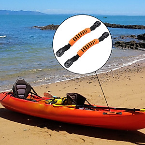 Jiozermi 2 Pcs Kayak Carry Handles, Kayak Accessories, Side Mount Carry Replacement Handles with Plastic Buckle for Kayak Paddle, Tandem Kayak, Canoe Boat & Lifetime Kayaks (Orange)