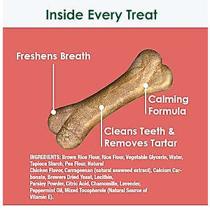 Bonies Hip and Joint Formula Treats for Dogs, Glucosamine and Omega Fatty Acids, Fresh Breath, Clean Teeth, Low Calories, Chicken Flavor, Mini, 20 Bones