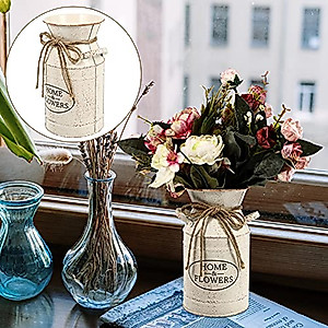 NOLITOY 1pc Flowerpot Artifical Flower Farmhouse Metal Vase Bouquet of Flowers Artificial Ash Tray Outdoors Houseplant Pots Can Planter Tin Mini Office Wrought Iron Flower Basket