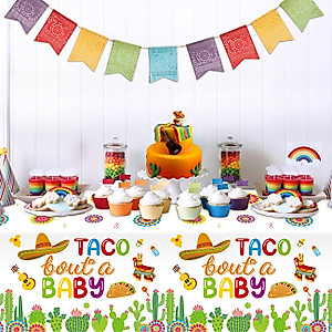 Taco Bout a Baby Decorations Fiesta Baby Shower Decorations Taco Baby Shower Tablecloth Plastic Disposable Mexican Fiesta Baby Shower Table Cover for Gender Reveal Party Supplies 54 x 108 Inch