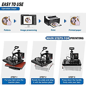 TOPDEEP 8 in 1 Heat Press Machine 12x15 inch, Combo Swing Away T Shirt Pressing Machine, Sublimation Heat Press Transfer Machine for T-Shirt Hat Cap Mug Plate