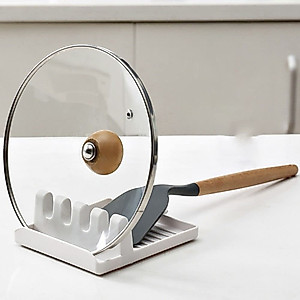 Plastic Spoon Rest Fork Spoon Holders Kitchen Organizer and Storage Rack Kitchen Utensil Holder for Spoons, Ladles, Tongs & More(white)