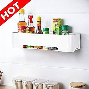 JOMOLA Shower Caddy Adhesive Bathroom Shelves Shower Shelf Caddy Wall Storage Basket Tray Bathroom Organizers Accessories Plastic, White