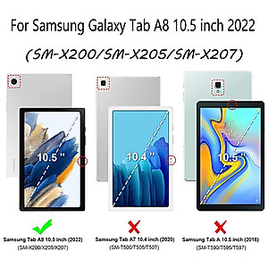 Nannxiebky Samsung Galaxy Tab A8 Case 10.5 Inch 2022, Multi-Viewing Angle Folio Stand Case with Auto Sleep Wake Feature for Galaxy A8 Tablet 2022 Model SM-X200/X205/X207, 02 Purple Butterfly