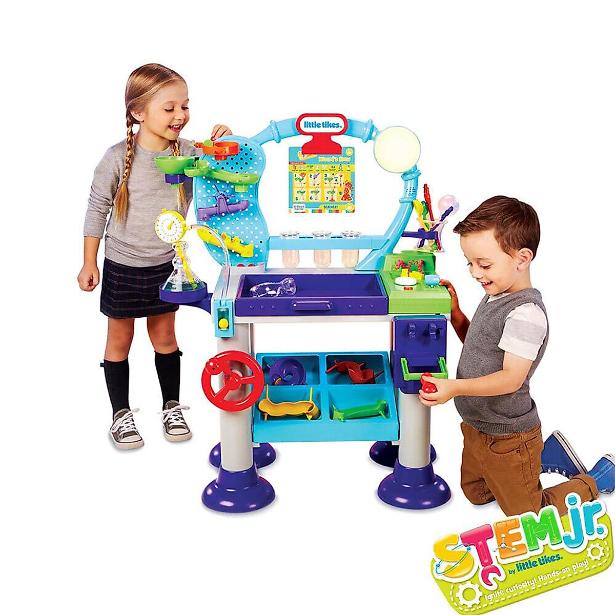 Little Tikes STEM Jr. Wonder Lab Toy with Experiments for kids Multicolor, 28.00 L x 16.00 W x 33.50 H Inches