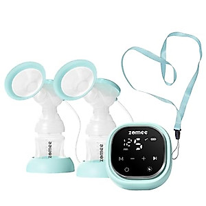 Zomee Z2 Double Electric Breast Pump – with Expression, Massage, and 2-Phase Modes - Rechargeable and Portable Wearable Breast Pump