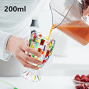 UPKOCH 2pcs Decorative Martini Holiday Rocks Drinks For Mug Multi-use Iced Painted Dinner Party Shower Breakfast Margarita Glasses Birthday Juice Goblets Container Painting Transparent