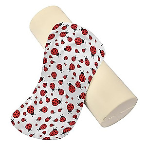 Vnurnrn Red Ladybird Neck Support Pillow Round Neck Roll Bolster Cylinder Pillow Cervical Pillows Shoulder Pillow for Leg Knee Back Head Support for Bedroom Camp Work Women Men