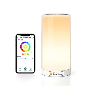 meross Smart WiFi Table Lamp, Bedside Lamp, Compatible with Apple HomeKit, Siri, Amazon Alexa and SmartThings, Tunable White and Multi-Color, Touch Control, Voice and App Control