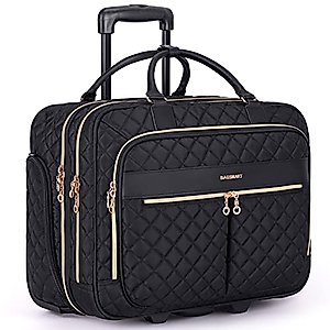 BAGSMART Rolling Laptop Bag Women, Rolling Briefcase for Women, 17.3 Inch with Wheels Computer Bag Rolling Laptop Case for Work Travel Business
