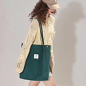 WantGor Large Corduroy Totes Bag Women's Casual Purses Work Handbags Big Capacity Shopping Bag