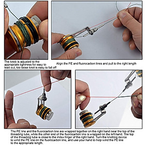 HERCHR Fishing Bobbin Knotter, Fishing Line Winder Line Wire Knotting Tool Knotting Machine Accessories(Gold)