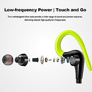 Docooler Wired in-Ear Waterproof Earphones Ear Hook Earbuds Stereo Super Bass Headphones Sport Headset with Mic Black