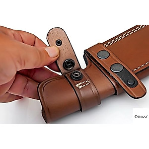 Ottoza Handmade XL Leather Knife Sheath RIGHT HAND Tracker Knife Sheath - Bushcraft Knife Sheath - Hunting Knife Sheath - Survival Knife Sheath Horizontal Carry Dark Brown TOP GRAIN LEATHER No:124