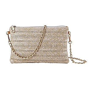 Oweisong Straw Purses for Women Summer Beach Straw s Clutch Purses Crossbody Bag Handmade Women Envelope Handbag Wallet