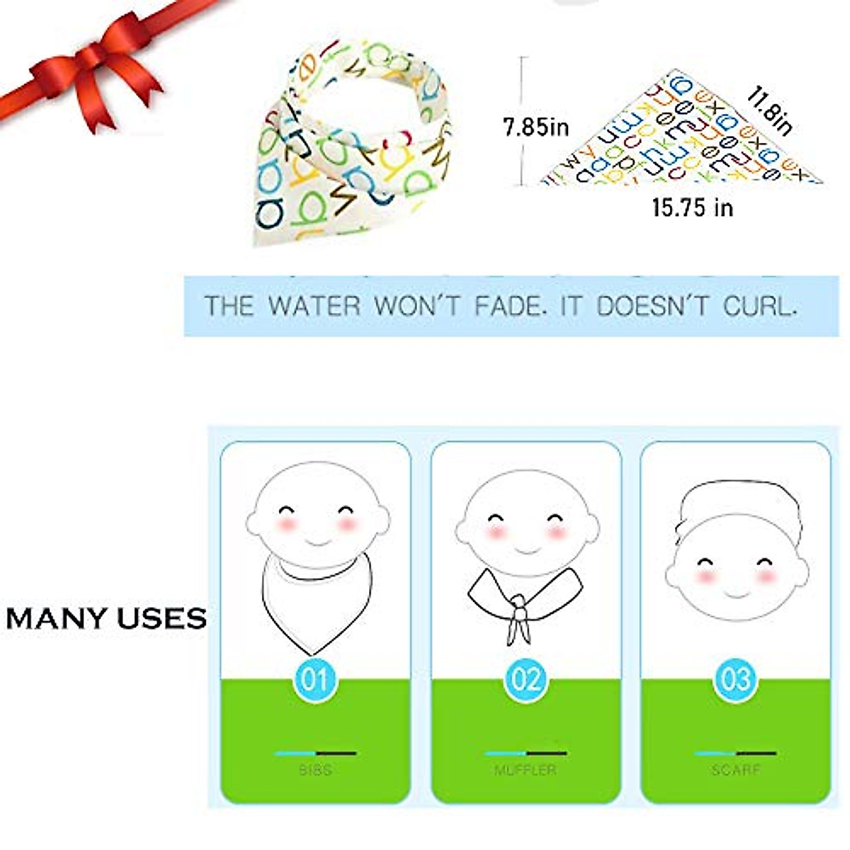 Portable Baby Diaper Changing Pad with Built-in Head Cushion Travel Changing Mat (Basic Pattern)